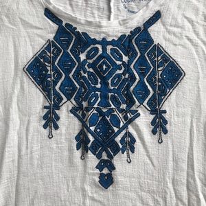 Lucky Brand | Tops | White Mixed Media Shirt | Poshmark